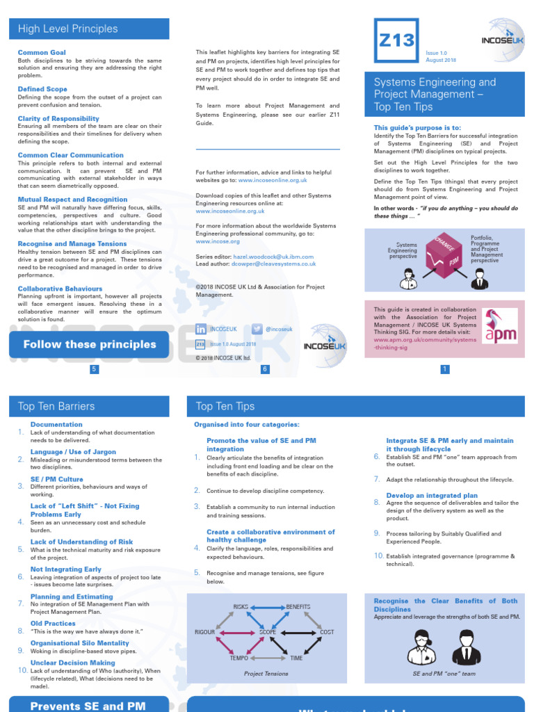 Z13 Systems Engineering and Project Management Top 10 Tips | PDF