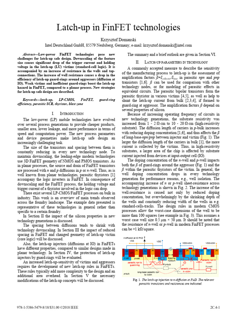 Latch-Up Challenges in FinFET Design | PDF | Mosfet | Bipolar Junction ...