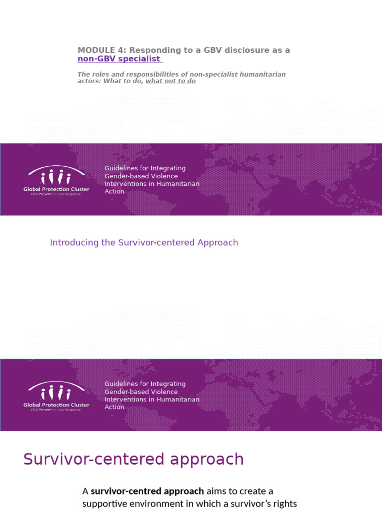 Module 4 Responding To GBV Disclosure Slides FINAL | PDF | Violence Against Women | Internally ...