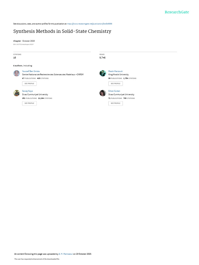 Synthesis Methods in Solid State | PDF | Crystal | Solid State Chemistry