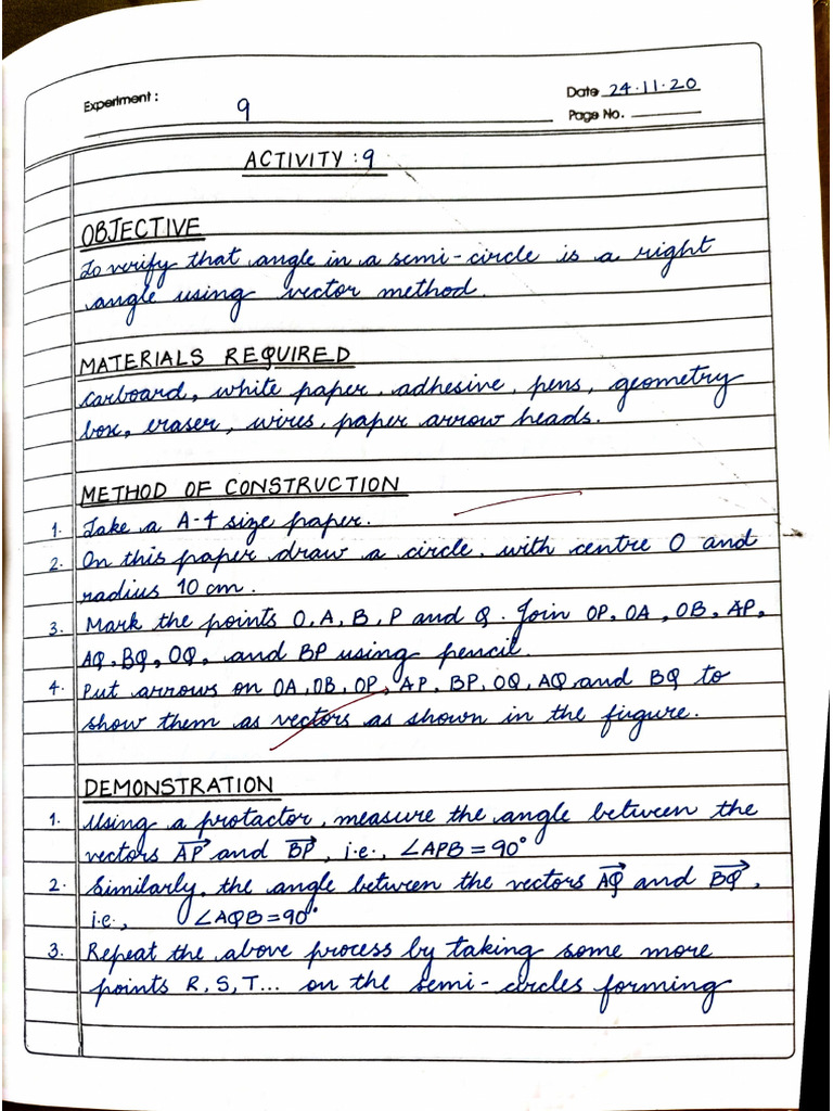 Activity (Vectors) Class 12 | PDF