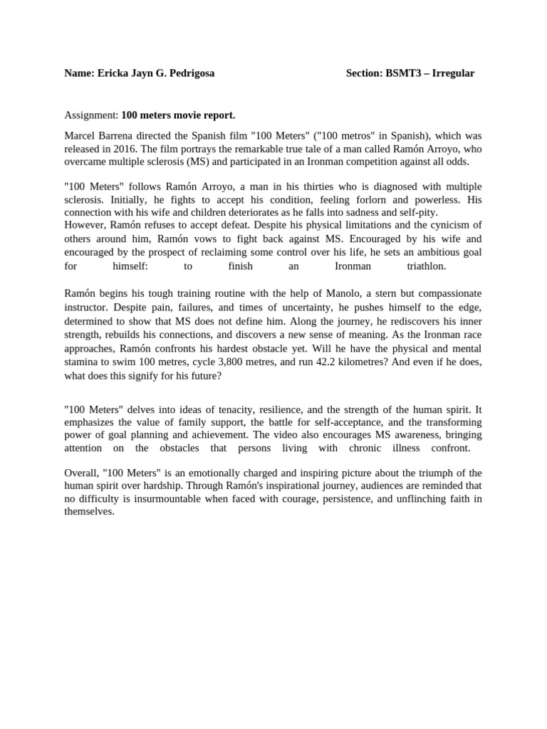 "100 Meters: Triumph Over MS" | PDF