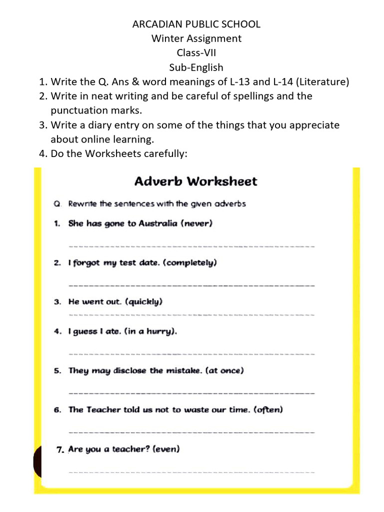 Class-VII ENGLISH | PDF