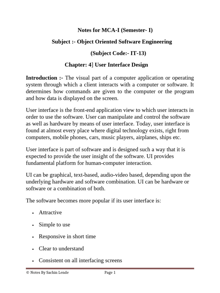 Chapter 4 User Interface Design | PDF | Window (Computing) | Menu (Computing)