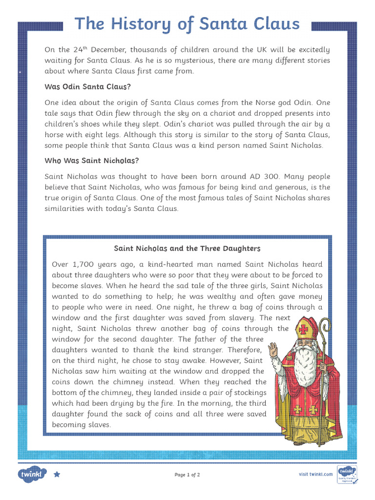 T e 2549021 Sec Uks2 The History of Santa Claus Differentiated Reading ...