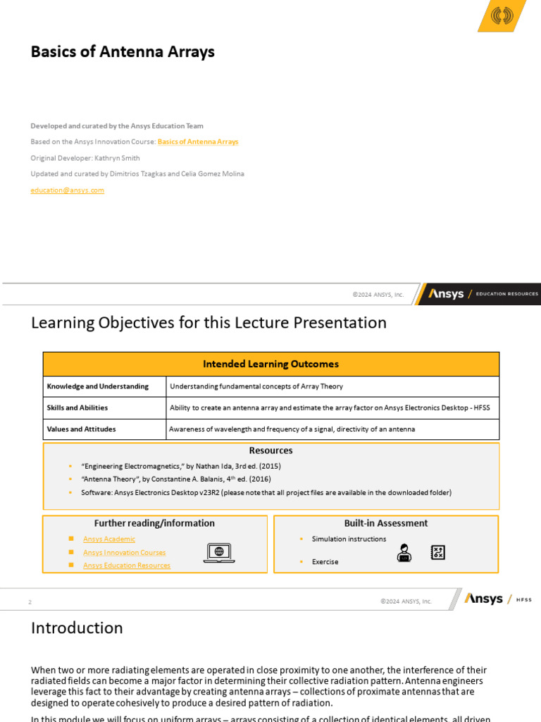 basics-antenna-array-lecture-pptbaahfen24 | PDF | Antenna (Radio) | Waves