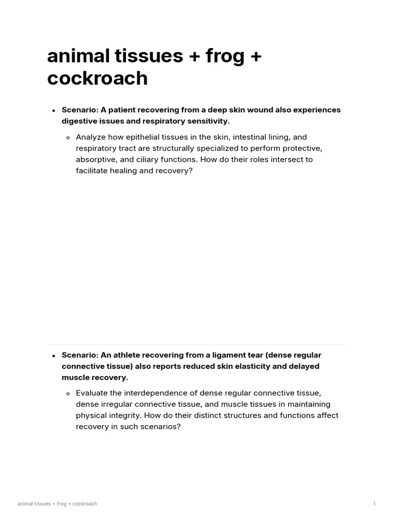 Structural Animals Eval Q | PDF | Tissue (Biology) | Connective Tissue