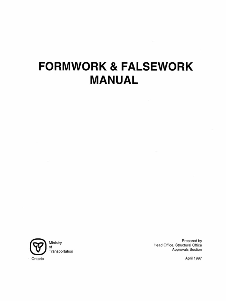 Formwork and Falsework Manual | PDF