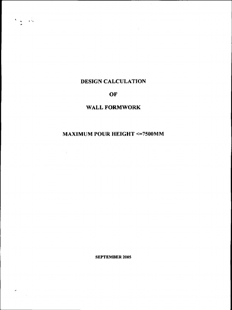 Formwork Calculation Example | PDF