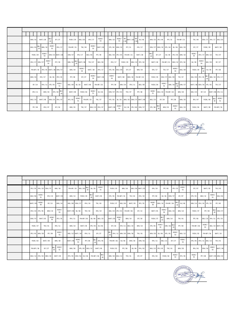 JADWAL PELAJARAN TA. 2024-2025 (GANJIL) - 12 AGUSTUS 2024-Digabungkan-1 | PDF