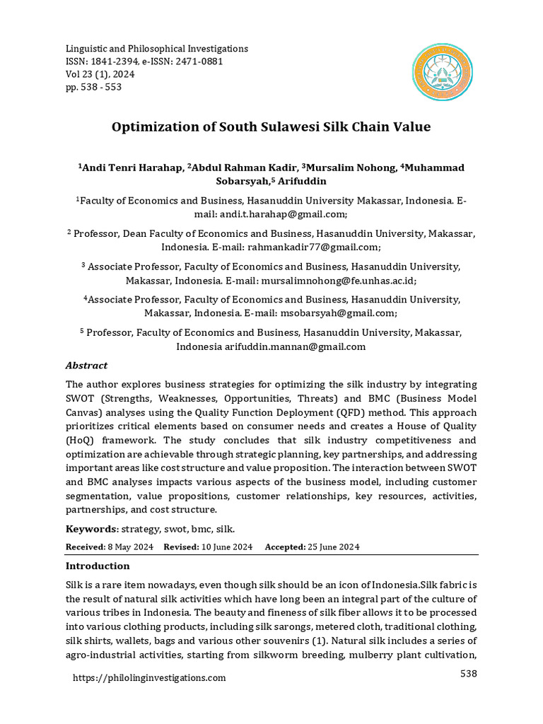 LPI07+Ari+Article+Endira+ +Optimization+SS+Silk | PDF | Strategic ...