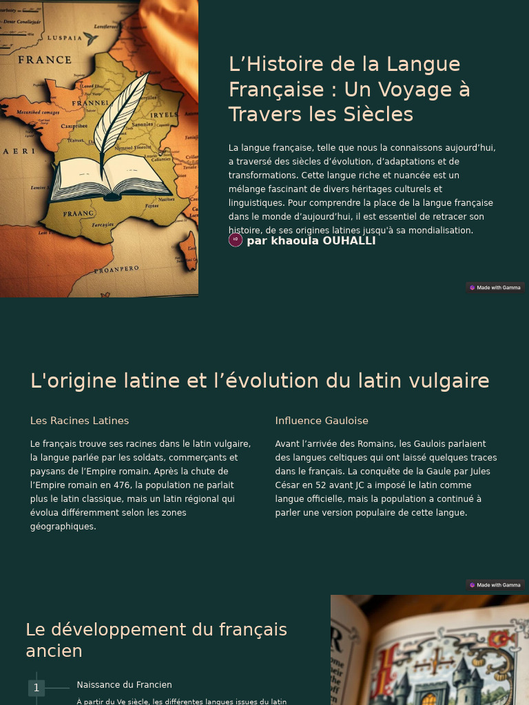 LHistoire de La Langue Francaise Un Voyage a Travers Les Siecles | PDF ...