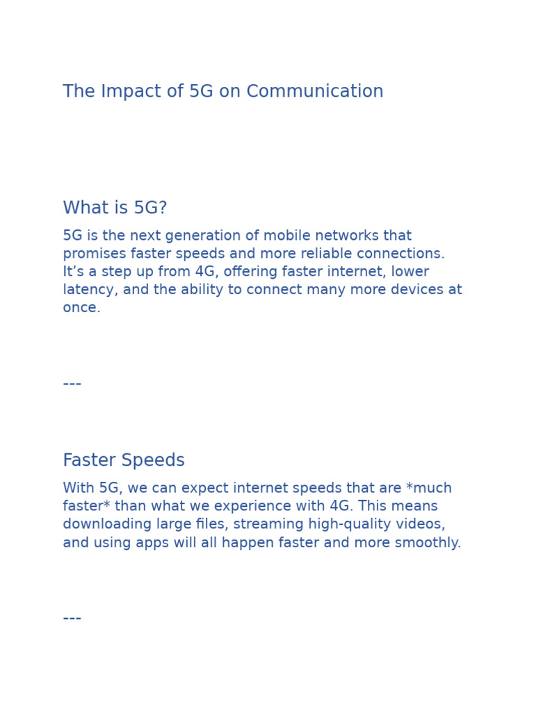 The Impact of 5G On Communication | PDF
