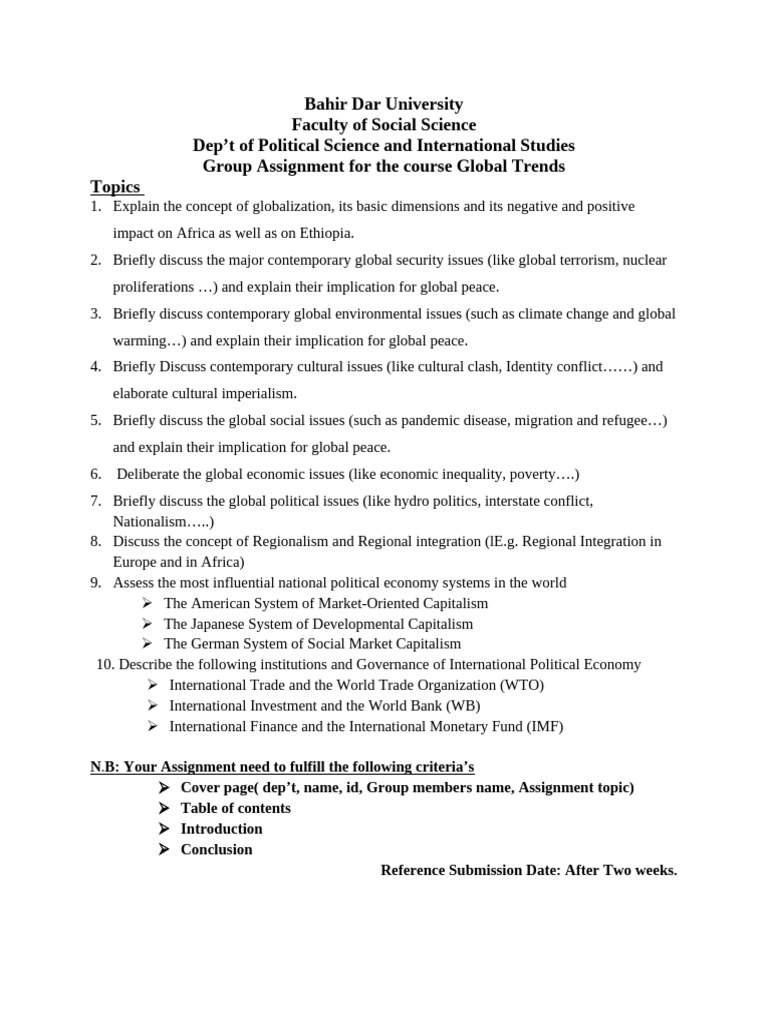 Global Trend Assignment | PDF