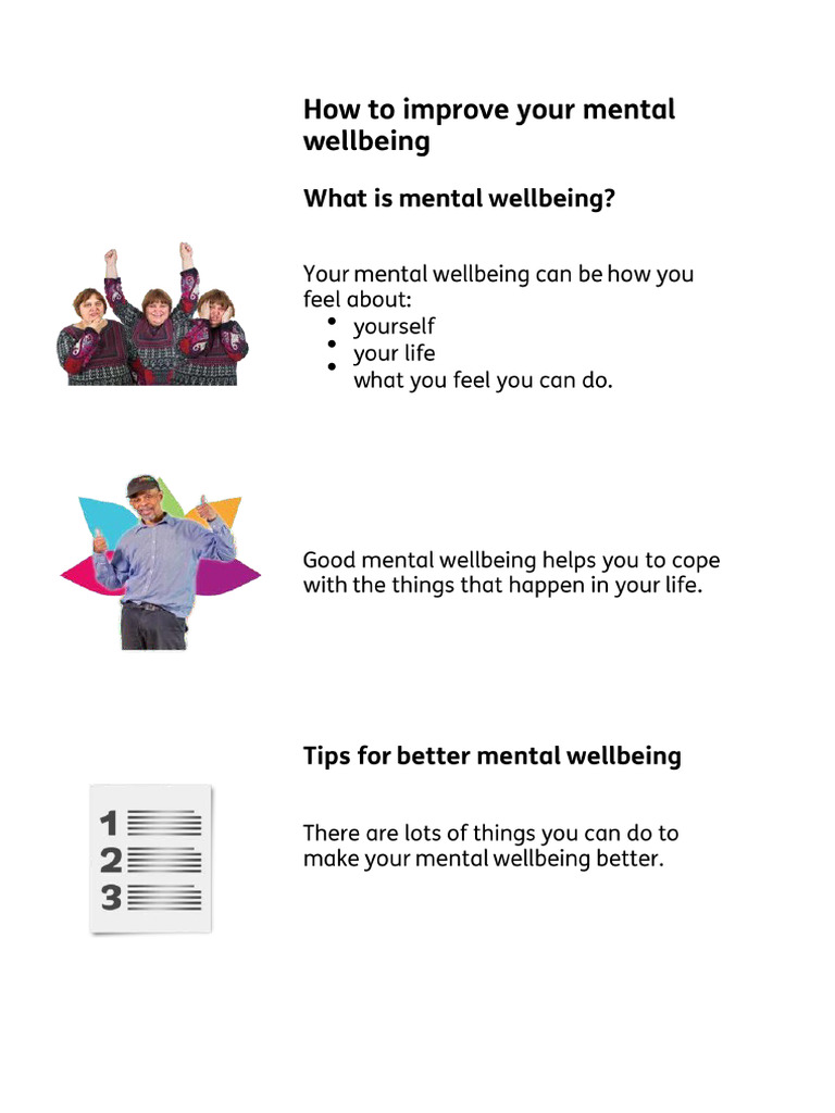 Tips To Improve Your Wellbeing 2020 Easy Read | PDF