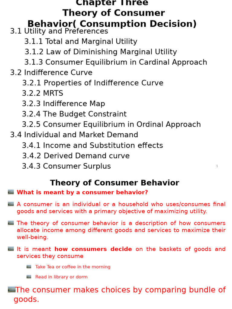 Chapter 3 Theory of Consumer Behavior Consumption Decision 1 | PDF ...