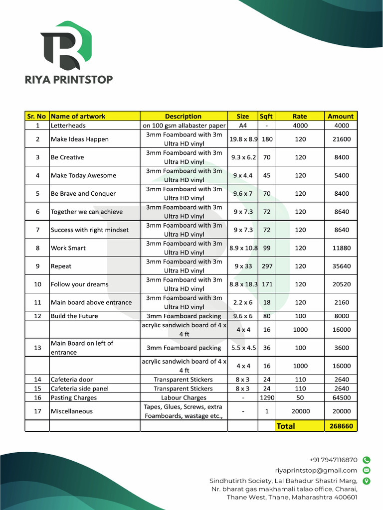 Riya Printstop Quote | PDF