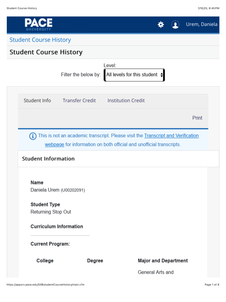 Student Course History | PDF | Liberal Arts Education | Science