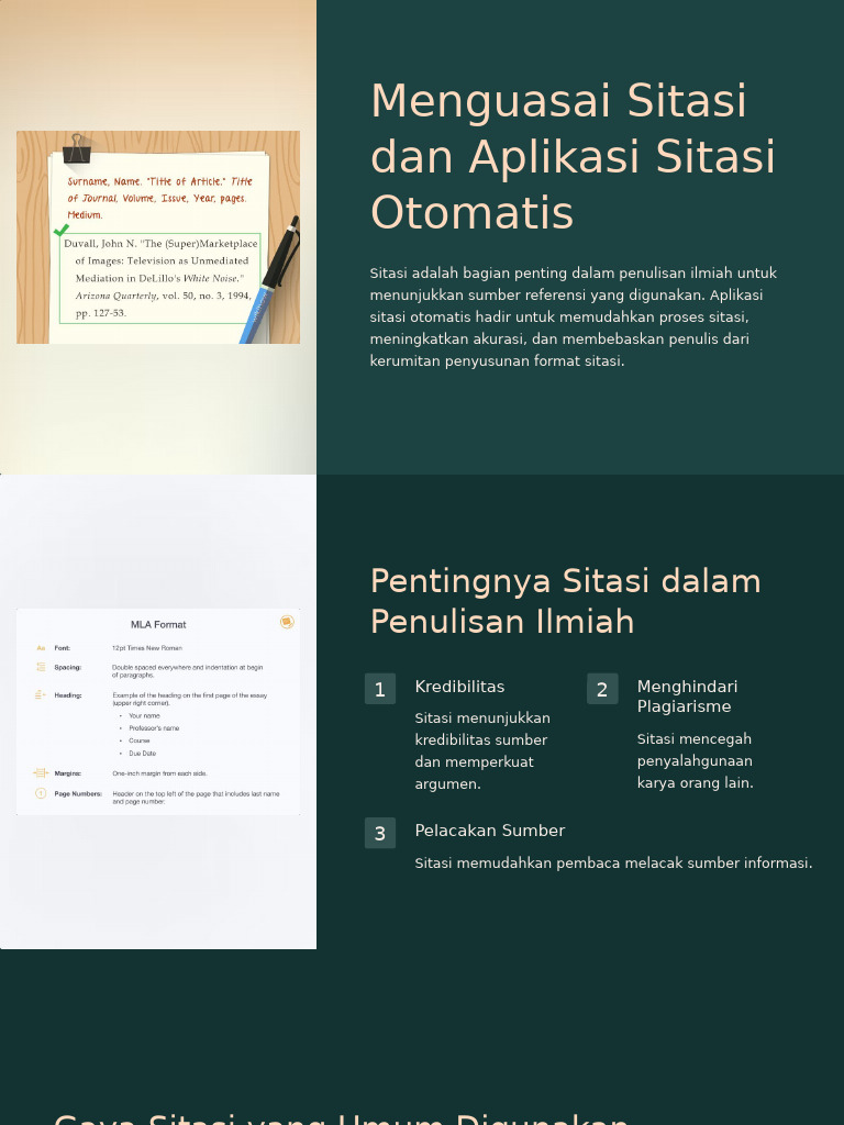 Menguasai Sitasi Dan Aplikasi Sitasi Otomatis | PDF