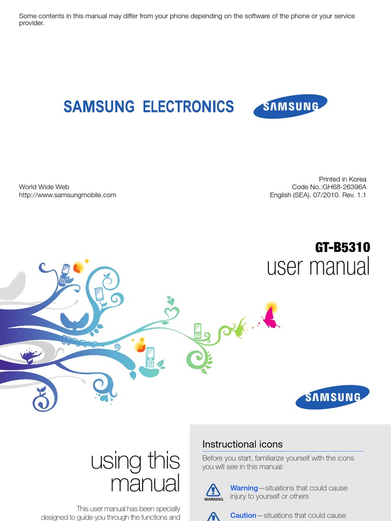 GT-B5310 UM SEA Eng Rev 1.1 100713 | PDF | Subscriber Identity Module ...