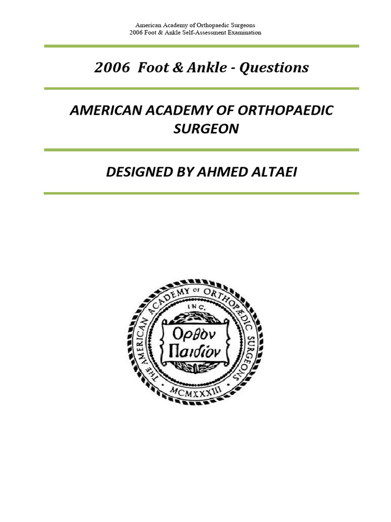 2006 Foot & Ankle Self-Assessment Exam | PDF | Foot | Toe