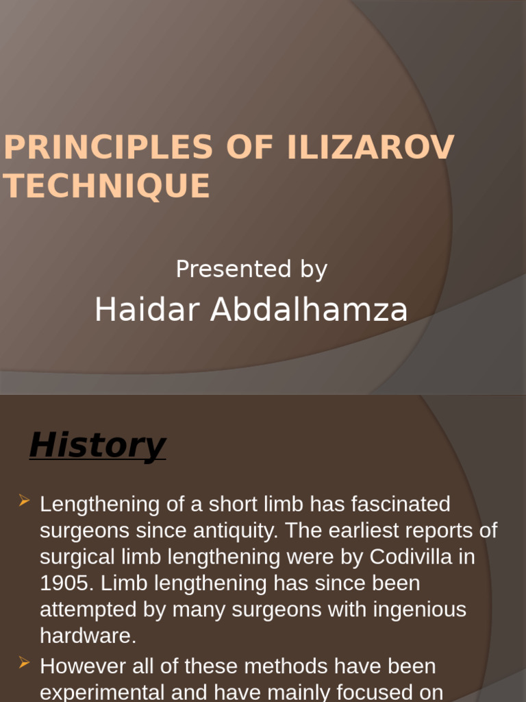 Principles of Ilizarov Technique | PDF | Bone | Skeletal System