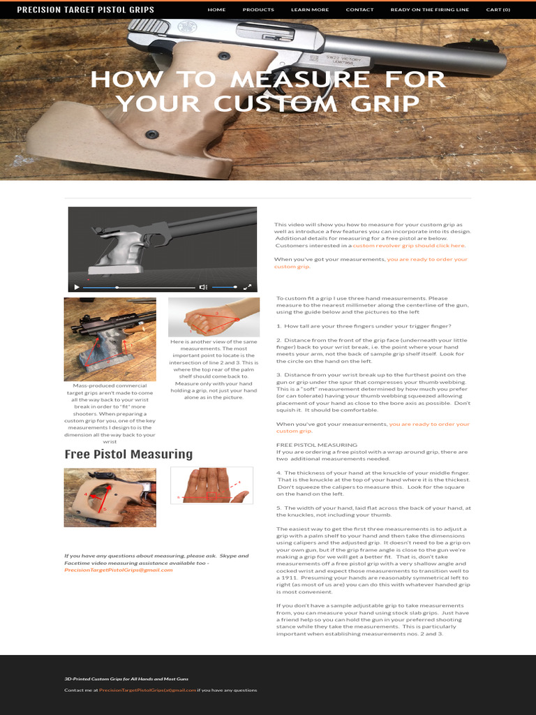 Custom Measuring - Precision Target Pistol Grips | PDF | Hand | Projectile Weapons