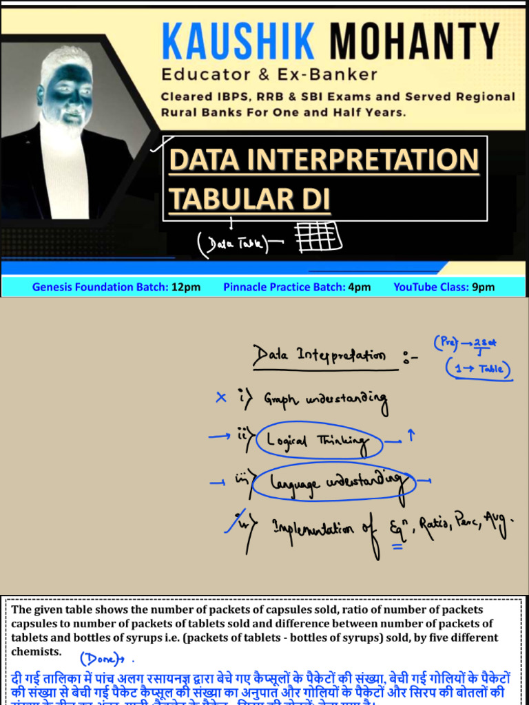 Tabular Data Interpretation (Solution) | PDF