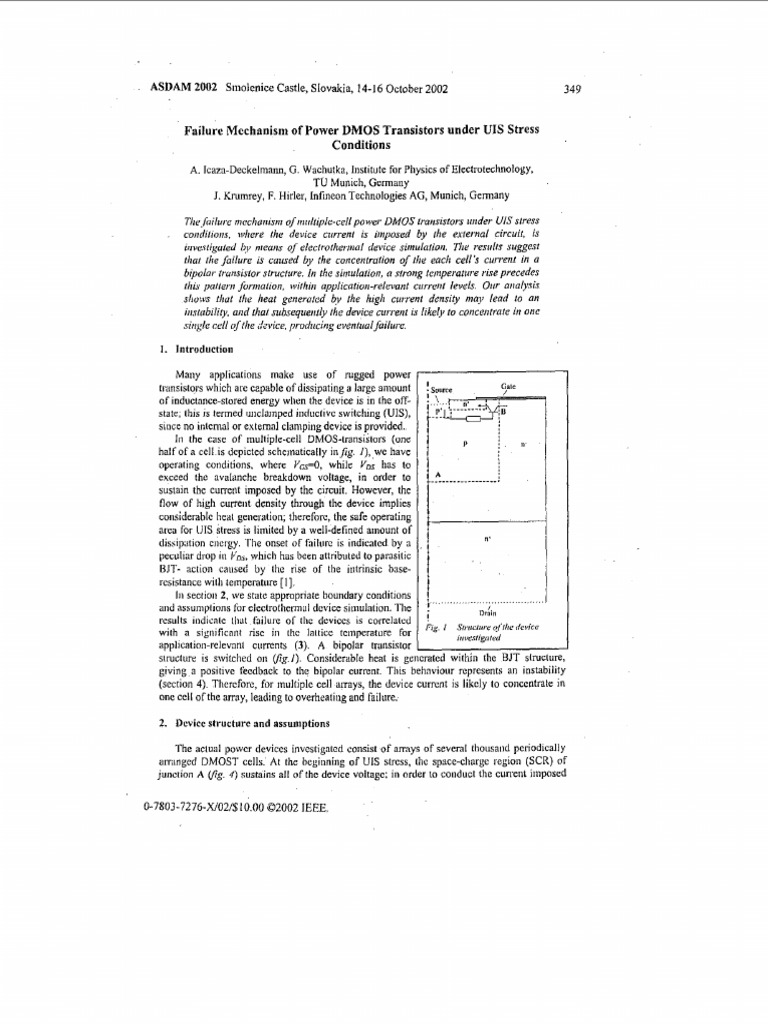 Failure Mechanism of Power DMOS Transistors Under UIS Stress Conditions ...
