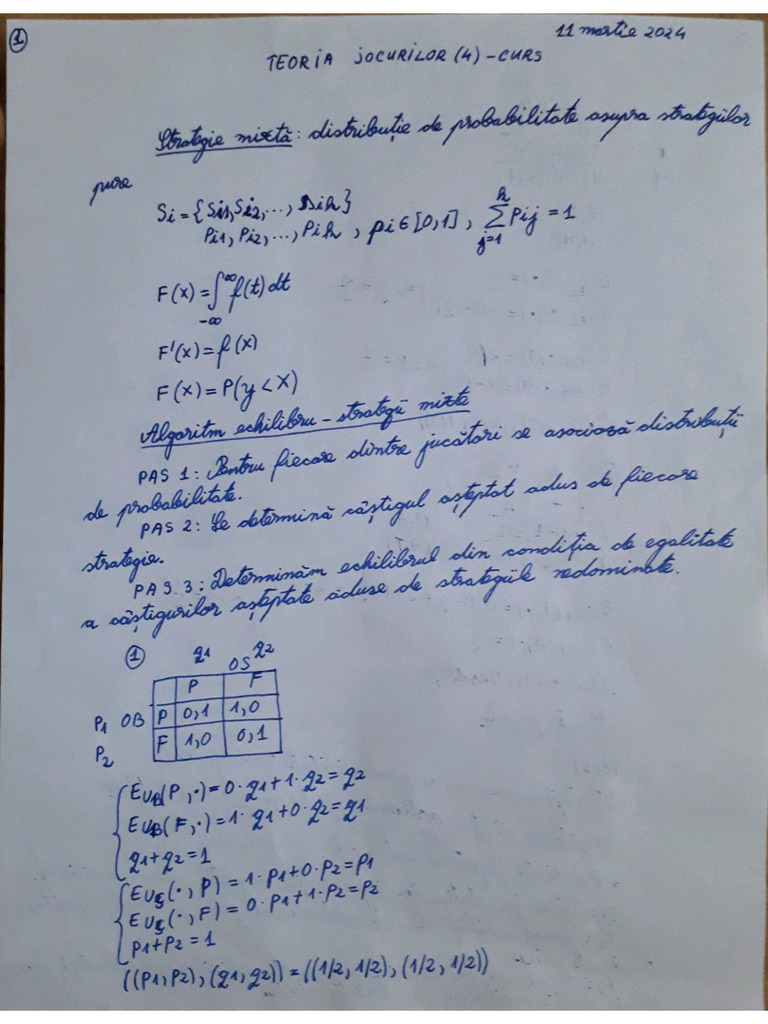 Teoria jocurilor (4) - Curs | PDF