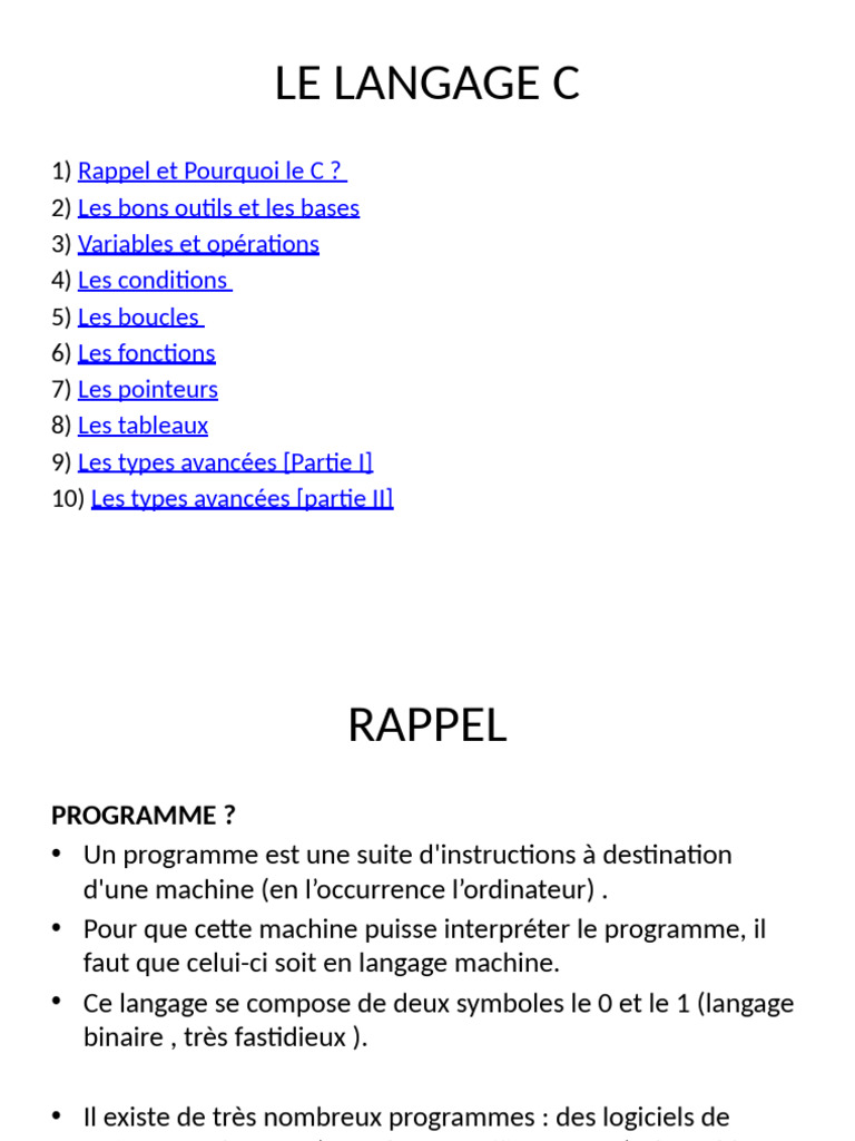Introduction au LANGAGE C(0) | PDF | Environnement de développement | Code source