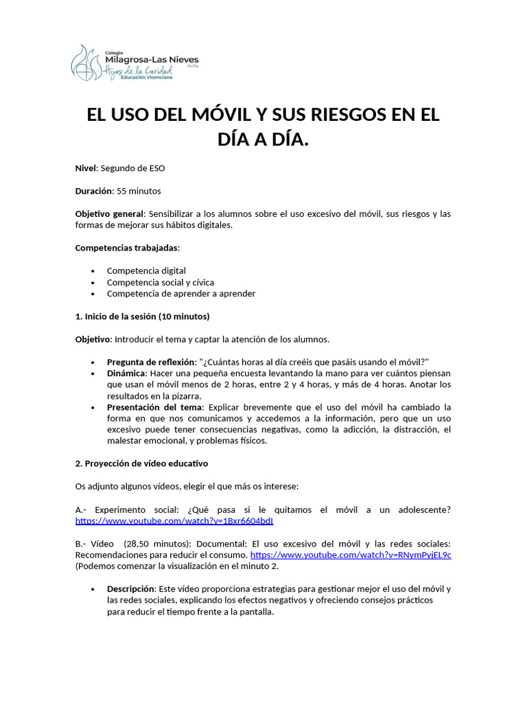 Riesgos del uso excesivo del móvil | PDF | Adolescencia | Sicología