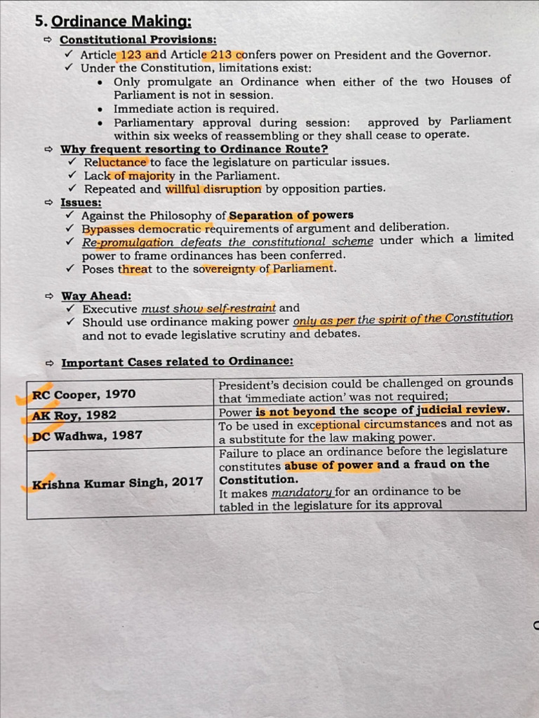 Ordinance Making Power | PDF