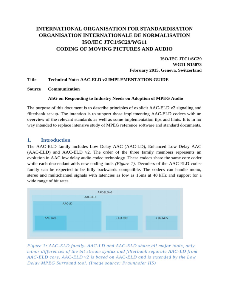 w15073 Technical Note AAC-ELD ImplementationGuide | PDF | Codec ...