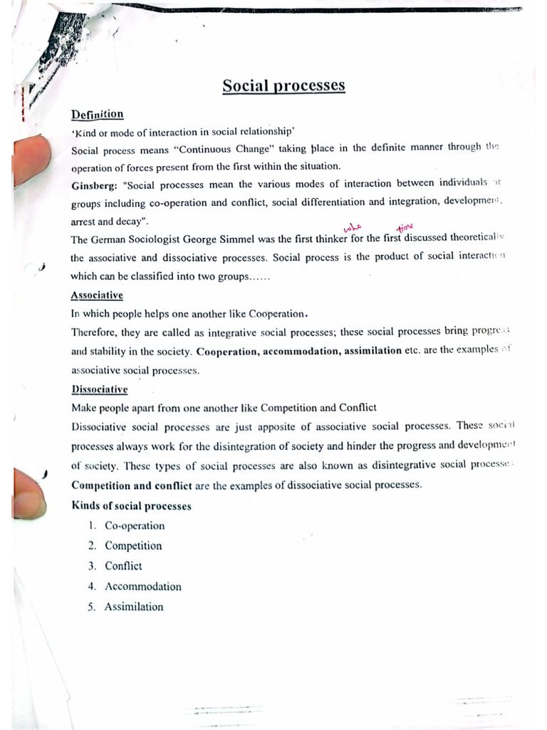 Social Processes - Sociology Notes | PDF
