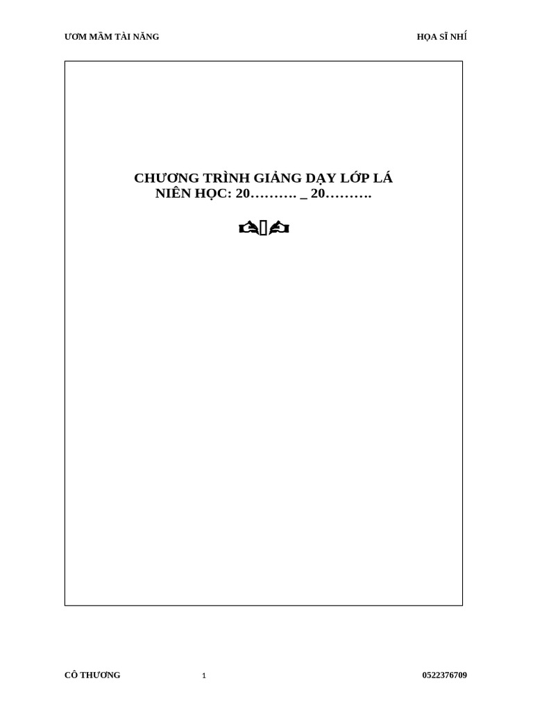 Chương Trình Gi NG D y L P Lá | PDF