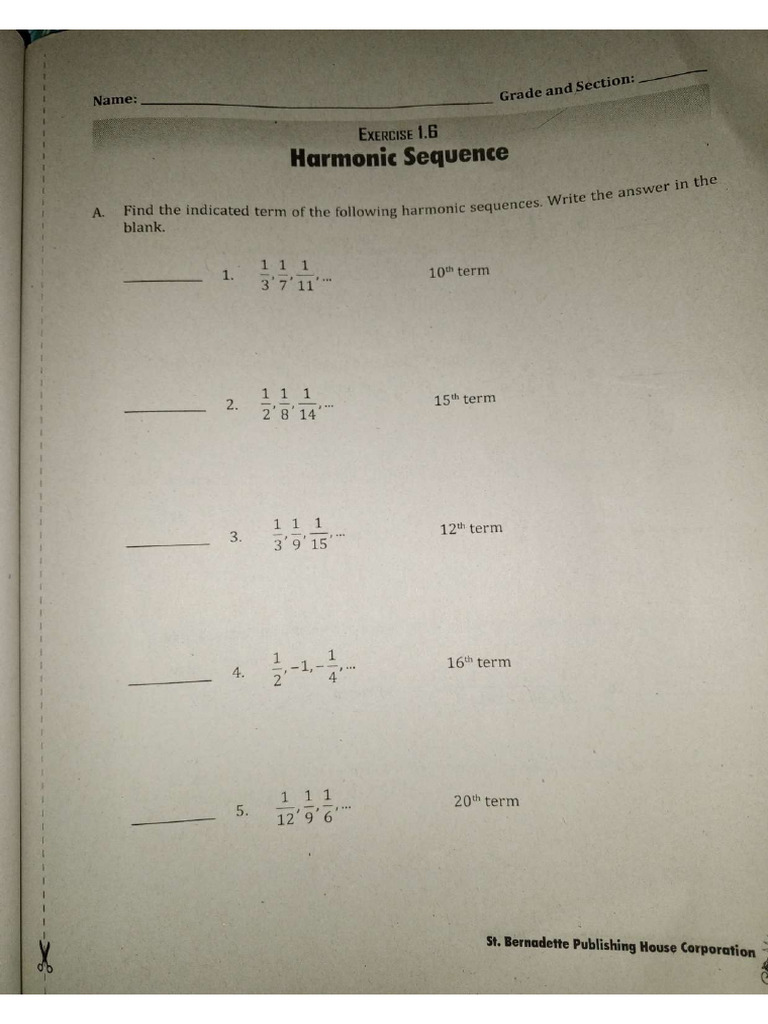 Harmonic Sequence (G10) | PDF