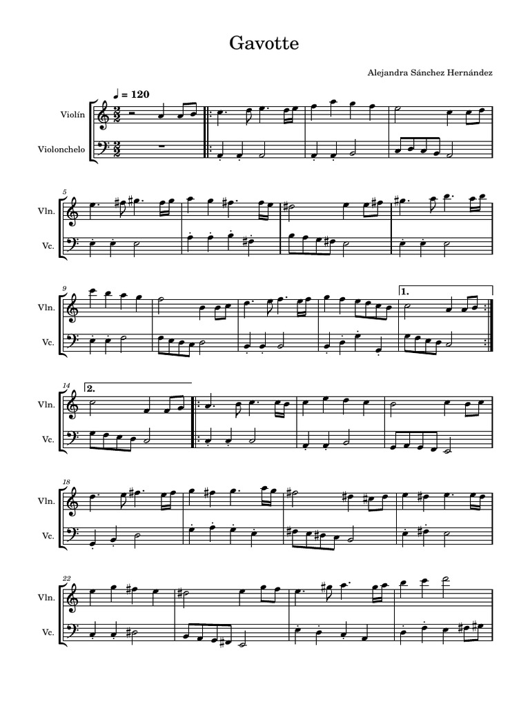 Gavotte Sheet Music for Strings | PDF