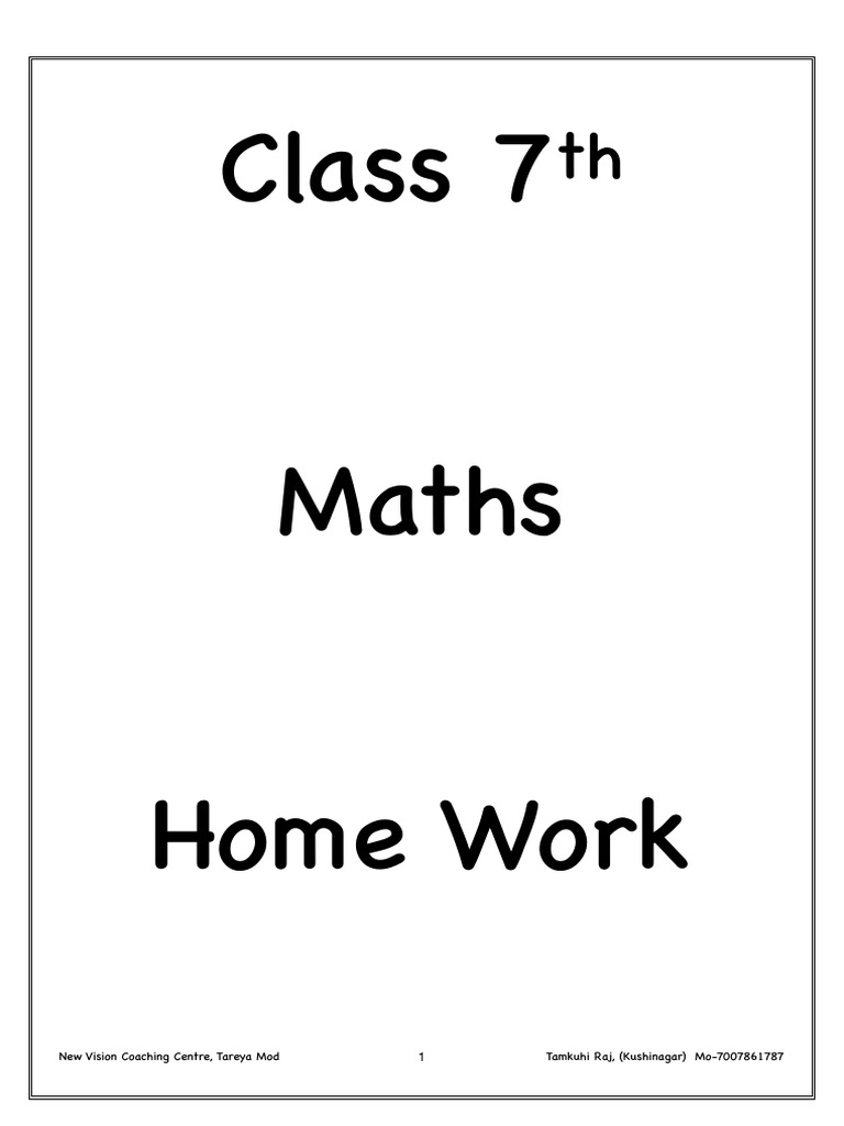 Class 7 Maths Homework Guide | PDF