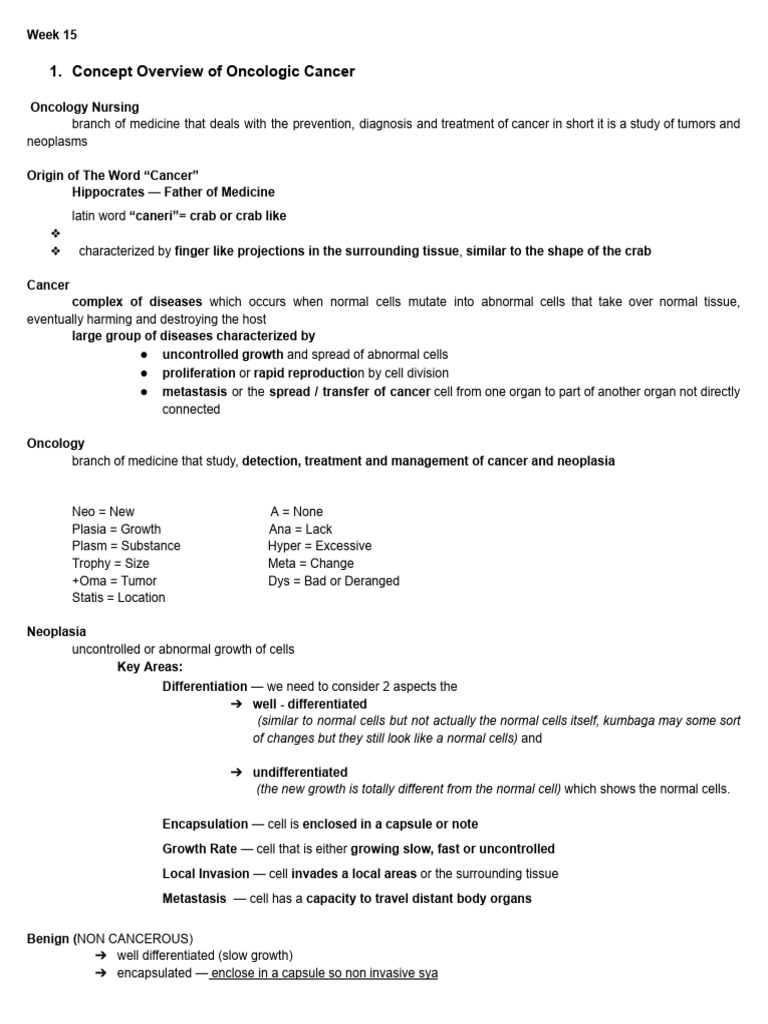 Overview of Cancer and Oncology Concepts | PDF | Cancer | Lung Cancer