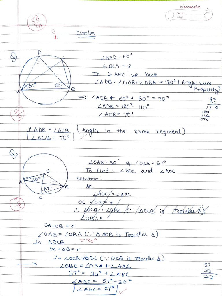 Circles Test January 13 2025 | PDF