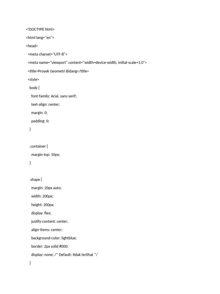 Proyeksi Geometri Bidang | PDF