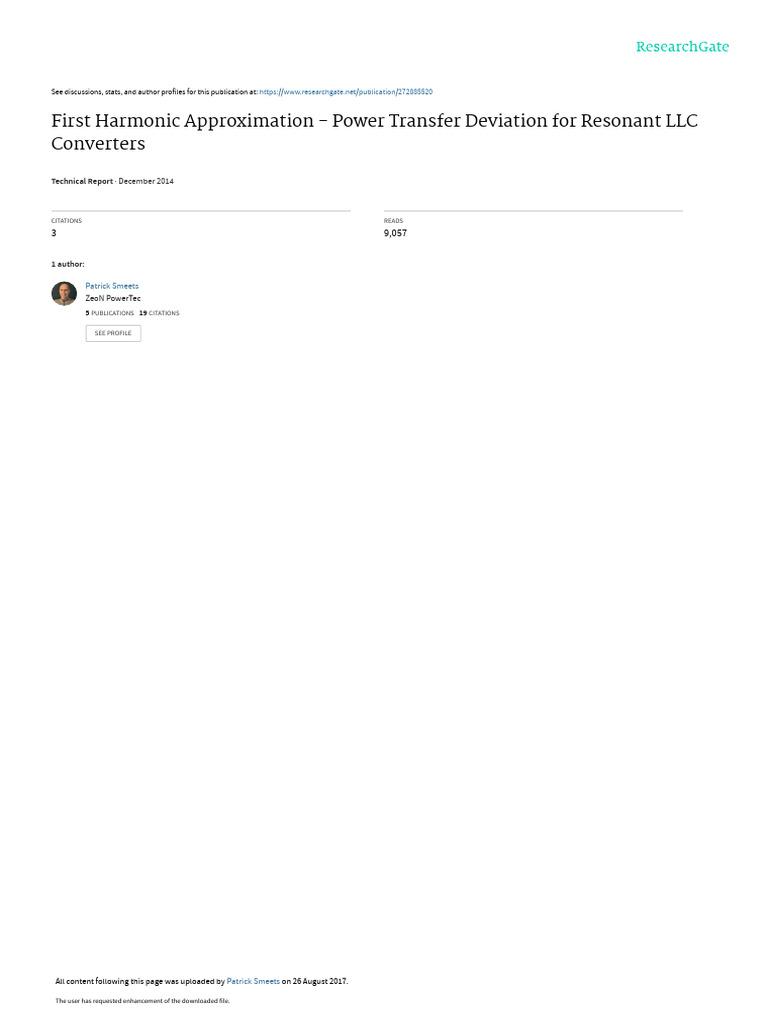 First Harmonic Approximation - Power Transfer Deviation For Resonant LLC Converters | PDF ...