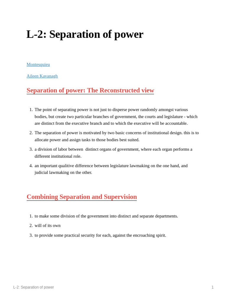L-2 Separation of Power | PDF