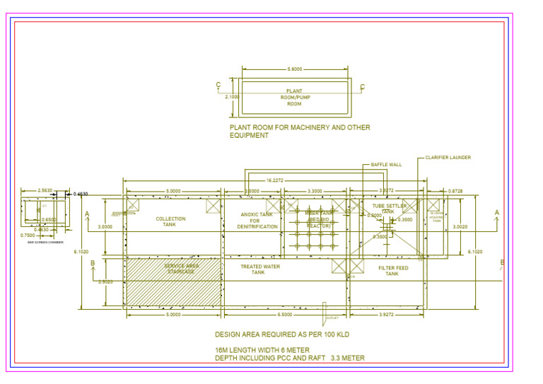 100 KLD STP GAD DRAWING FOR SHC PVT LTD | PDF | Environmental Science | Water Treatment