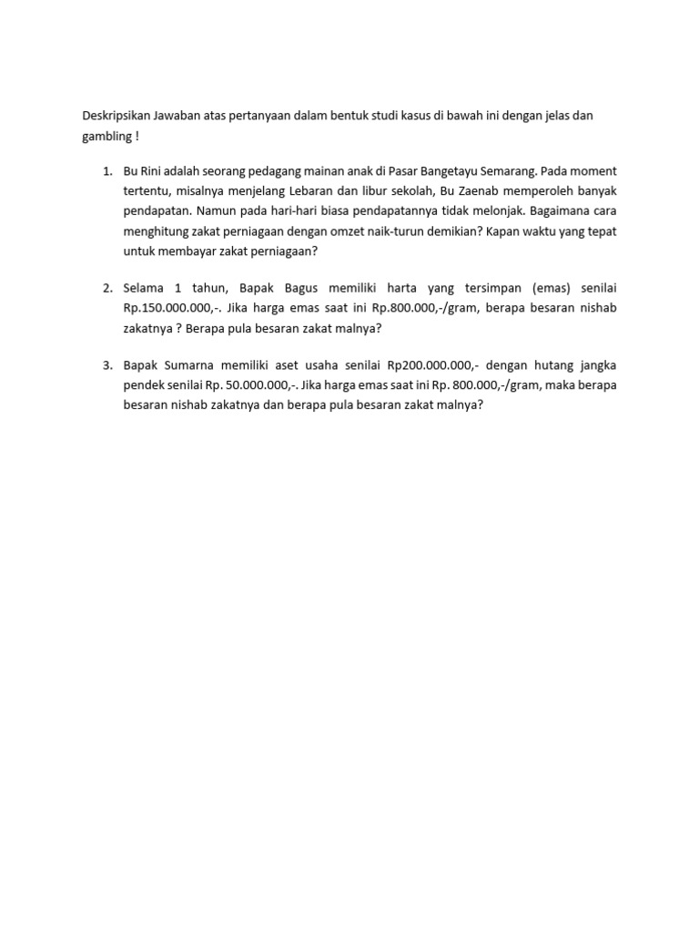 Tugas Menghitung Zakat (PAI II) | PDF