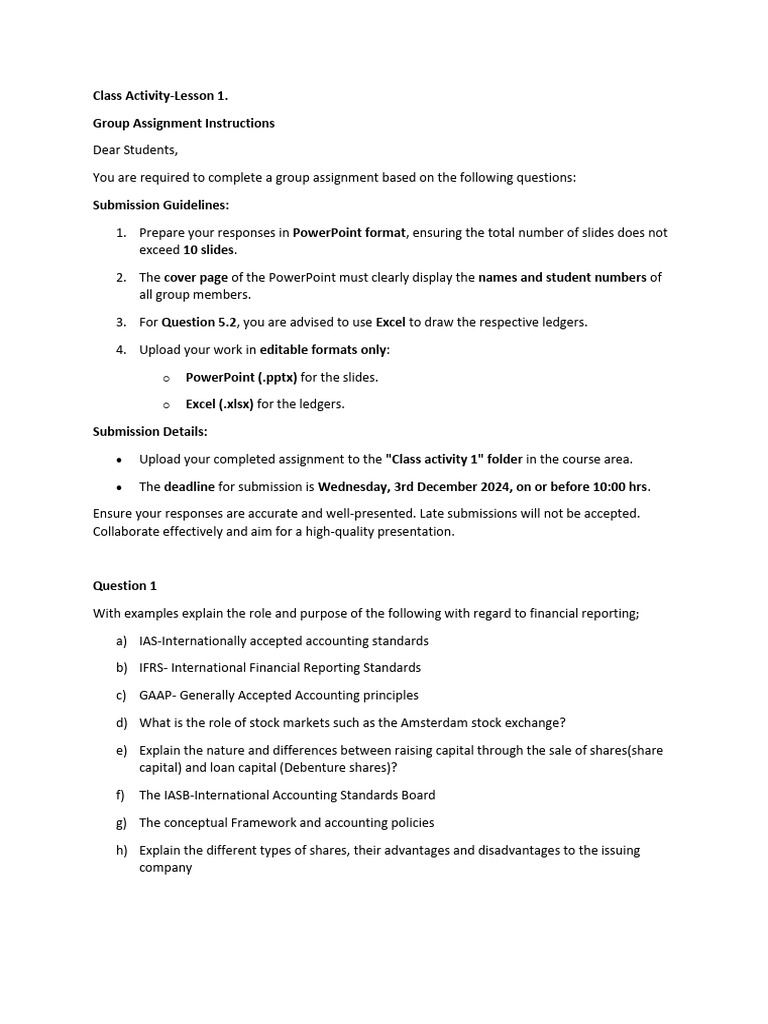 Class Activity 1 | PDF