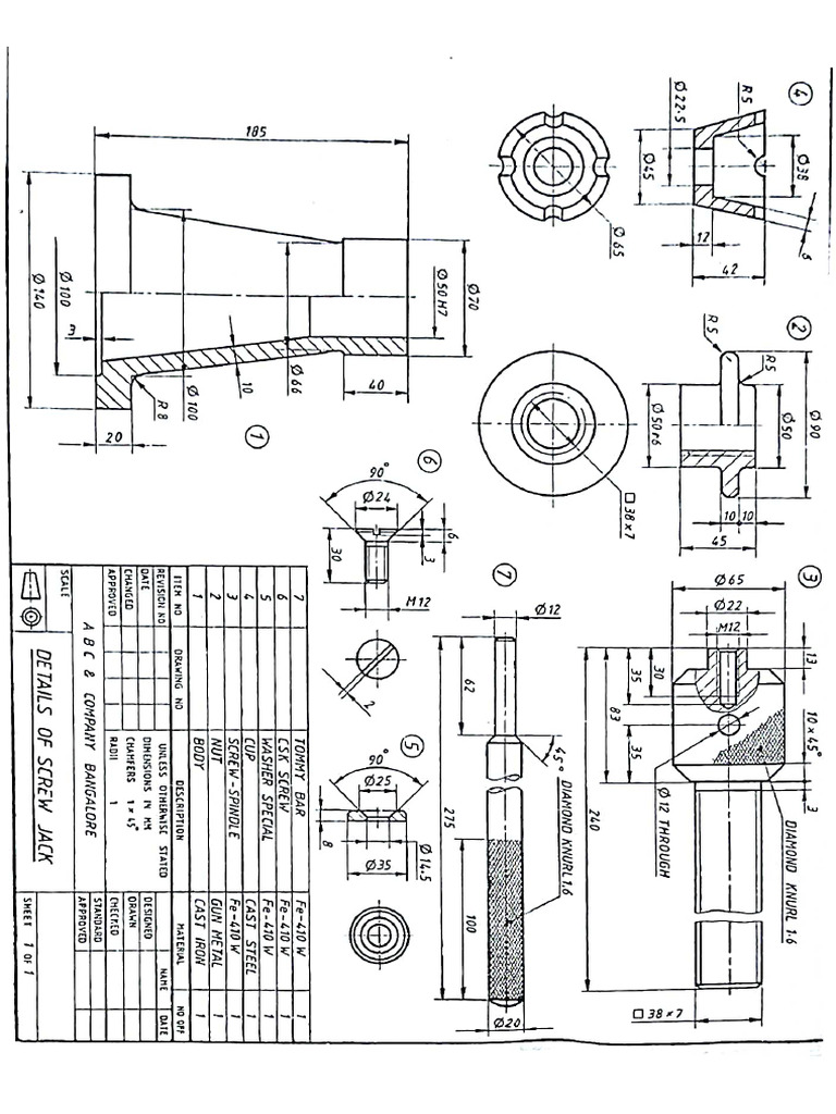 CAED Machine Drawing | PDF