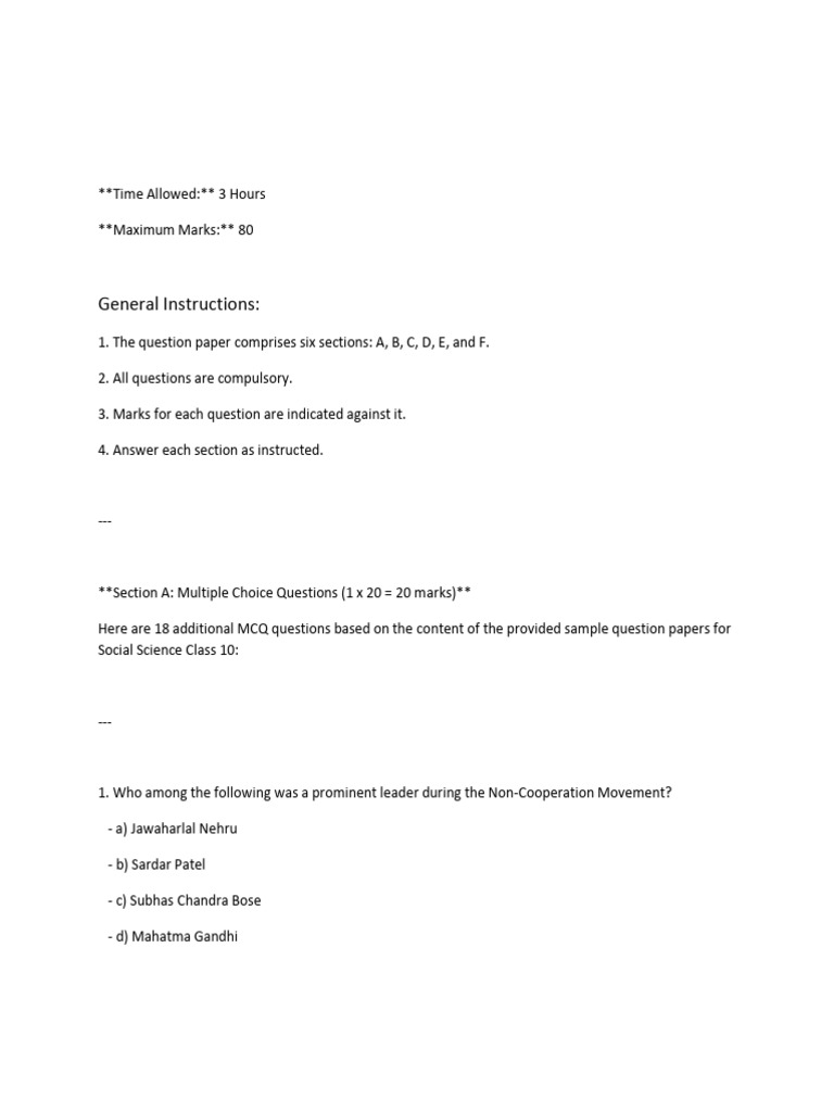 Practice Paper 1 SST | PDF