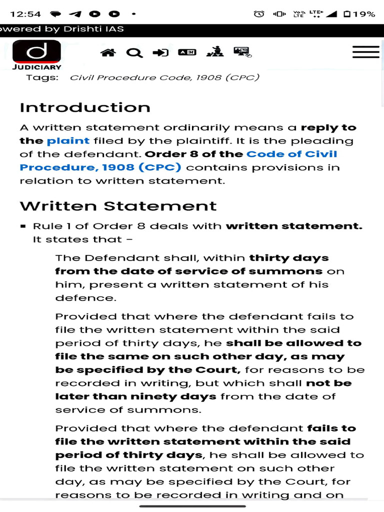 Written Statement | PDF